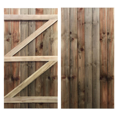Ruby Featheredge Gate 1.5m Ruby Falmouth Treated Wooden Side Garden ...