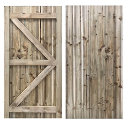 RUBY FRAMED FEATHEREDGE GATE 1.5M RUBY PORTREATH TREATED WOODEN GARDEN ...