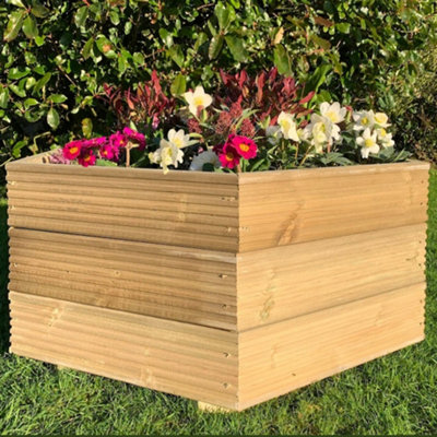 Ruby Hexagonal Decking Planter Ruby Stylish Wooden Garden Planter for Outdoors 0.6m Wide x 2 ...