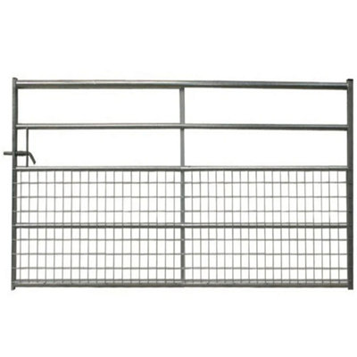 RUBY IAE 5 RAIL HALF MESHED METAL GATE FRAME FARM & FIELD DRIVEWAY GATE 6FT
