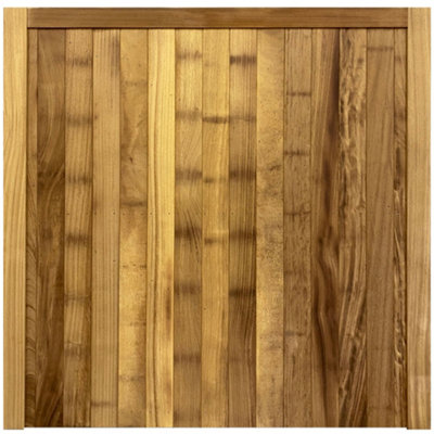 Ruby Iroko Croyde Mortise & Tenon Entrance Gate Ruby Durable Wooden Garden Gate 1.8m Wide x 1.2m ...