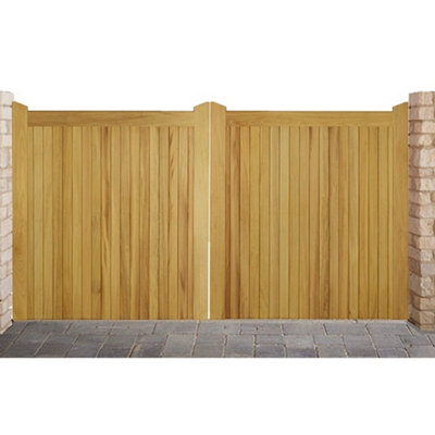 Ruby Iroko Highampton Entrance Gate Pair Ruby Mortise & Tenon Wooden ...
