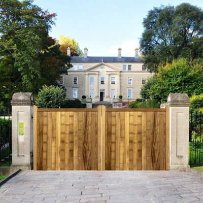 Ruby Iroko Highampton Entrance Gate Pair Ruby Mortise & Tenon Wooden ...