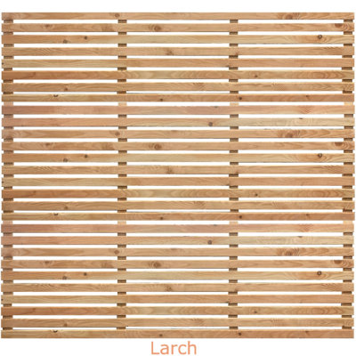 Ruby Larch Horizontal Slatted Fence Panels Ruby Wooden Fencing Garden Fence 1200mm Wide x 2100mm ...