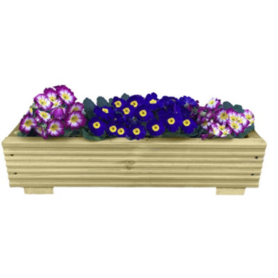 Ruby Long Decking Planter Window Box Ruby Wooden Outdoor Herb & Flower Planter 0.6m Long x 0.2m ...