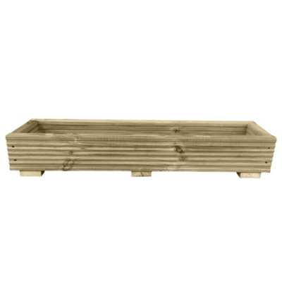 Ruby Long Decking Planter Window Box Ruby Wooden Outdoor Herb & Flower ...
