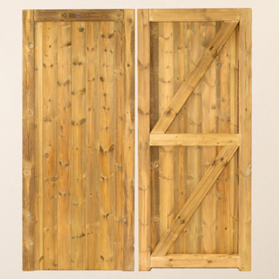 Ruby Mortise & Tenon Side Gate Ruby Croyde Sturdy Wooden Garden Gate 2.4m Wide x 1.2m High Right ...