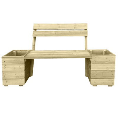 Ruby Planter & Bench Combination with Backrest Wooden Garden Seating ...