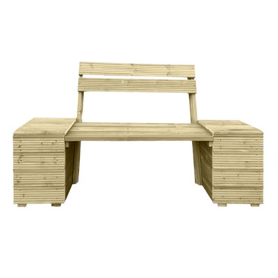 Ruby Planter & Bench Combination with Backrest Wooden Garden Seating ...