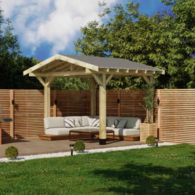 Ruby Premium Pergolas - Katepal Green Shingle Roof 3.6m Long x 2.4m Wide