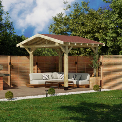 Ruby Premium Pergolas - Katepal Red Shingle Roof 2.7m Long x 1.8m Wide
