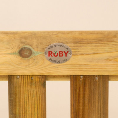 Ruby Pressure Treated Gate Ruby Salcombe Single Mortise & Tenon Wooden Gate 2.4m Wide x 1.5m ...