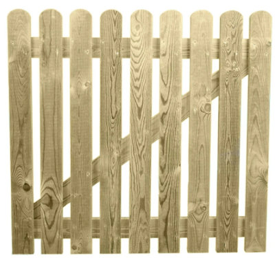 Ruby Pressure Treated Picket Side Gate 0.6m High - Pointed Top Garden ...