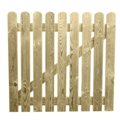 Ruby Pressure Treated Picket Side Gate 0.9m Round Top Wooden Garden Gate