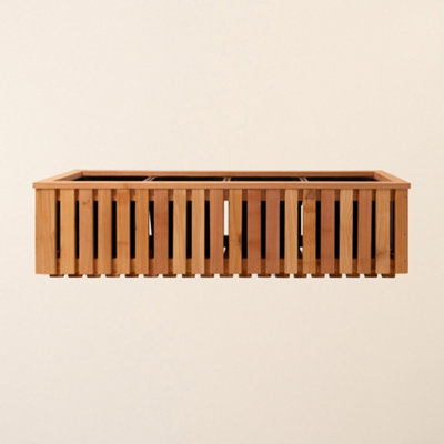 Ruby Ready Cedar Slatted Planter - 0.6m L X 0.3m W X 0.3m H