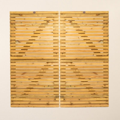 Ruby Redwood Slatted Gates Pair Ruby Modern Wooden Entry for Gardens ...