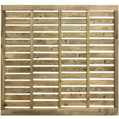 Ruby Slatted Fence Panel Ruby Treated Wooden Panels for Garden Fencing 1.8m Wide x 1.2m High