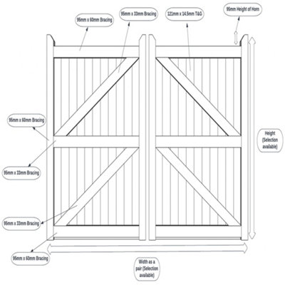Ruby T&G Entrance Gate Pair Ruby Highampton Mortise & Tenon Wooden ...