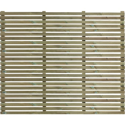 Ruby Treated PSE Horizontal Slatted Panel Wooden Timber Privacy Screen ...
