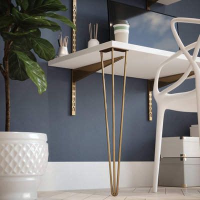 Ruckley Wall Mounted Desk with Adjustable Shelves