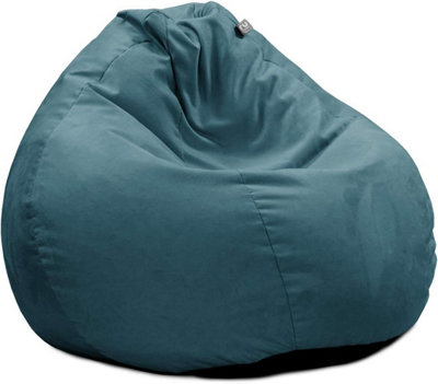 rucomfy Indoor Adults Classic Slouchbag Bean Bag Chair - Velvet Teal ...