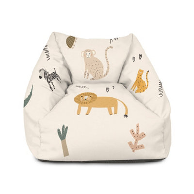 Rucomfy Indoor Safari Snuggle Chair Bean Bag Kids Bean Bag Armchair Seat