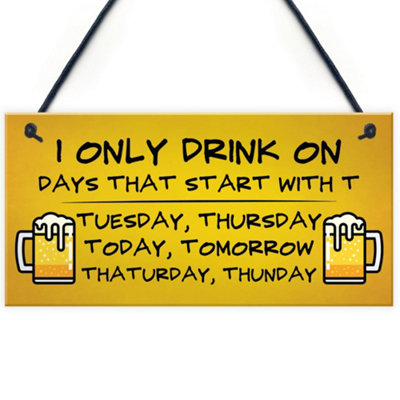 Rude Home Bar Sign Hanging Funny Garden Shed Garage Man Cave Sign Gift