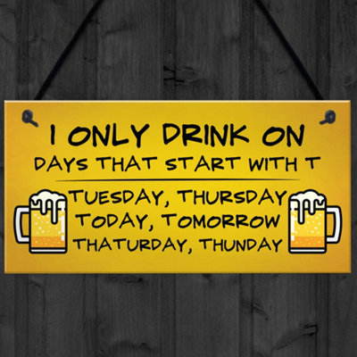 Rude Home Bar Sign Hanging Funny Garden Shed Garage Man Cave Sign Gift