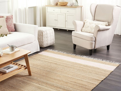 Rug MIRZA 160 x 230 cm Jute Pastel Pink