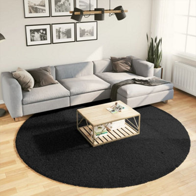 Rug OVIEDO Short Pile Black 240 cm