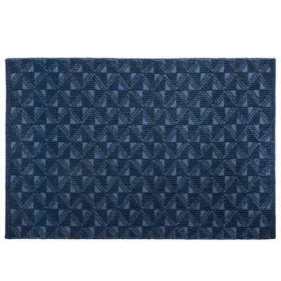 Rug SAVRAN Navy Blue 140 x 200 cm Wool