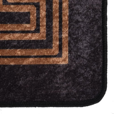 Rug Washable 120x180 cm Black and Gold Anti Slip