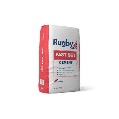 Rugby Fast Set Cement Approx. 25kg Bag | DIY at B&Q