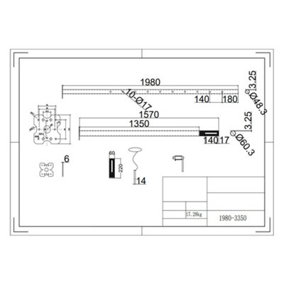 Rugged Adjustable Telescopic Steel Support Rod 335 cm