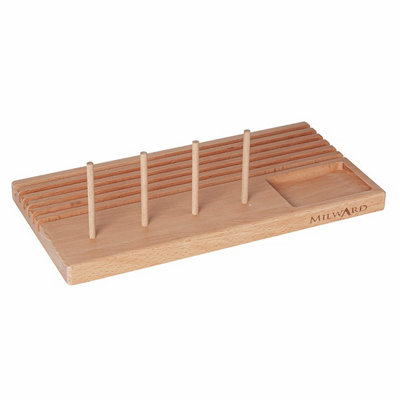 RULER RACK - Ruler Rack with Storage: Beech: 6 Slots - Milward