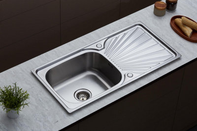 RUMO Aurora Premium Kitchen Sink 1 One Single Large Bowl Left or Right ...