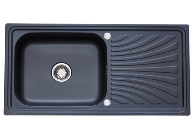 RUMO Echo Nano Black Anthracite Stainless Steel Kitchen Sink 1 One ...