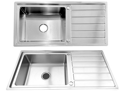 RUMO Opulent Stainless Steel Kitchen Sink 1.0 One Single Large Deep ...
