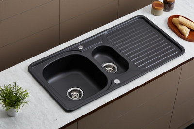 RUMO Prema Nano Black Anthracite Stainless Steel Kitchen Sink 1.5 One ...