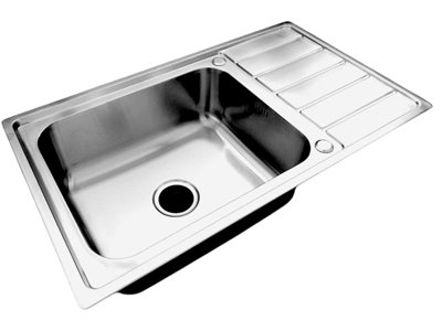 RUMO Stainless steel Kitchen sink with Large bowl and drainer 86cm x 50cm