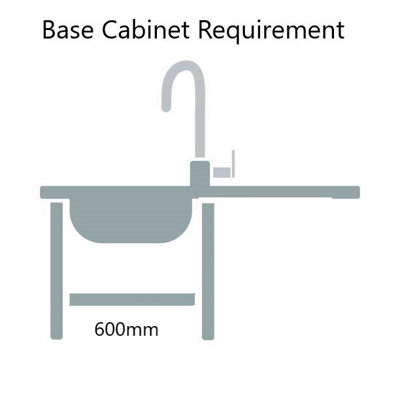 RUMO Stainless steel Kitchen sink with Large bowl and drainer 86cm x 50cm