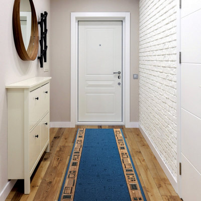 Runner anti-slip JENA blue 100cm 100x620 cm