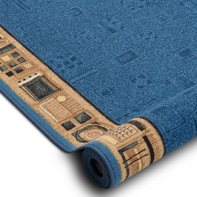 Runner anti-slip JENA blue 80cm 80x100 cm