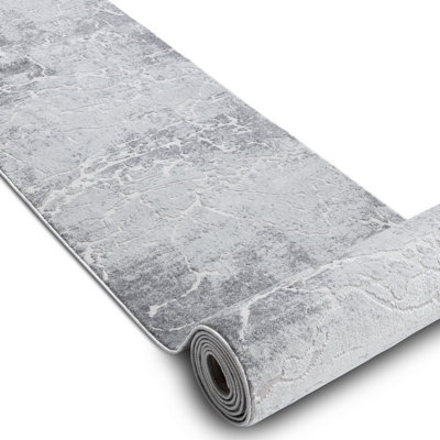 Runner Structural MEFE 6182 two levels of fleece grey 60 cm 60x500 cm