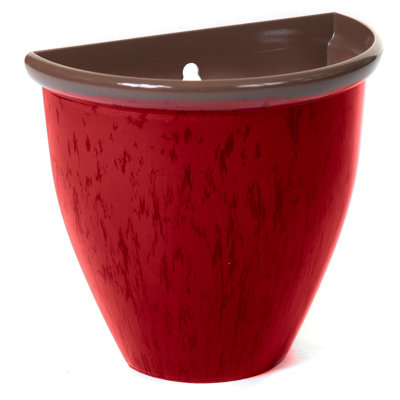 Running Glaze Wall Pot Outdoor Planter - Red