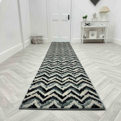 runrug Carpet Runner - Long Hallway Runner - 240cm x 70cm - Pin, Blue