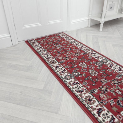 runrug Carpet Runner - Long Hallway Runner - 360cm x 80cm - Persian, Red