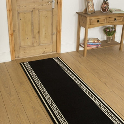 runrug Carpet Runner - Long Hallway Runner - 450cm x 80cm - Key, Black