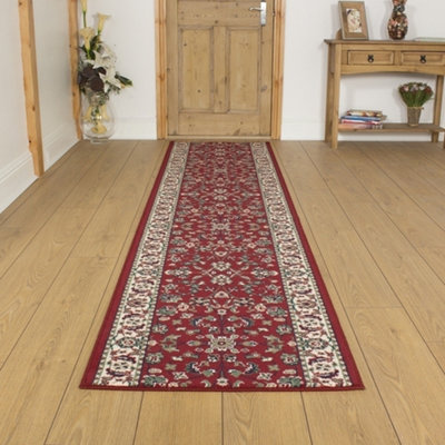 runrug Carpet Runner - Long Hallway Runner - 510cm x 80cm - Persian, Red