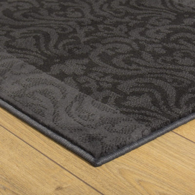 runrug Carpet Runner - Long Hallway Runner - 600cm x 60cm - Baroque, Grey